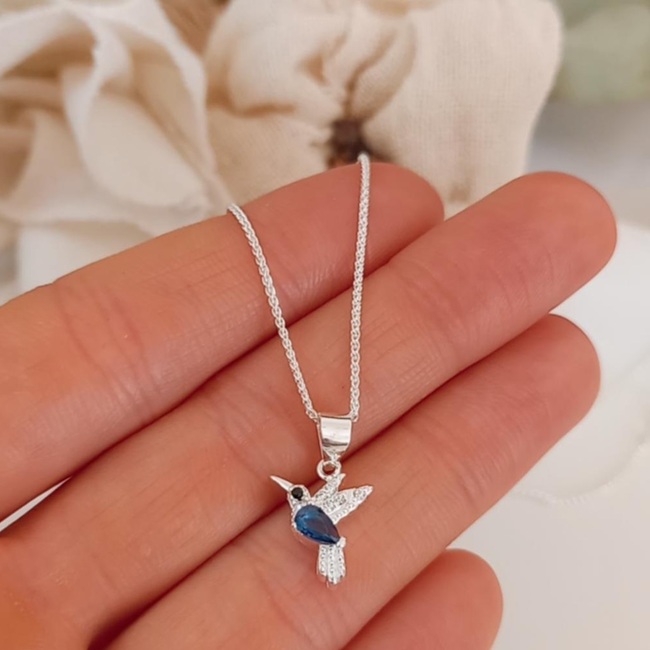Collar mini Colibrí | Azul - Dadivan